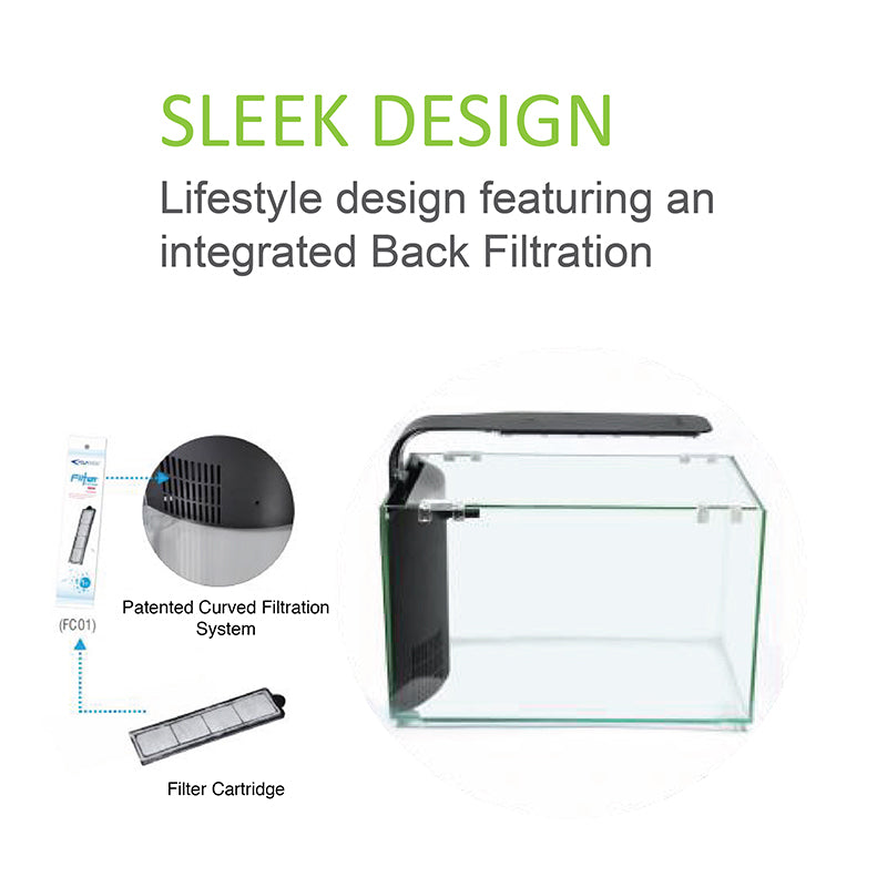 [Aquasyncro] Aquaclear Lux Designer Aquarium Fish Tank (with LED Light ...